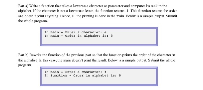 Solved In C Programmingpart A Write A Function That Take