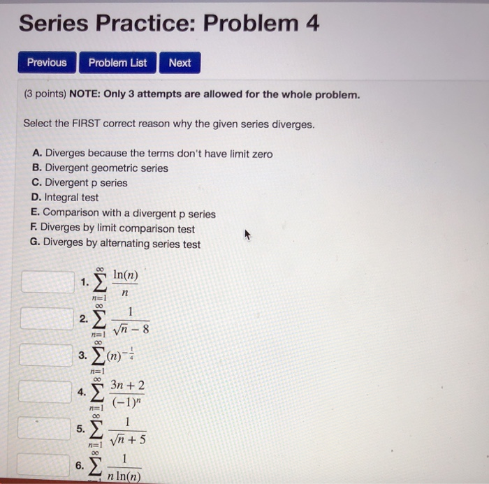 Solved Series Practice: Problem 4 Previous Problem ListNext | Chegg.com