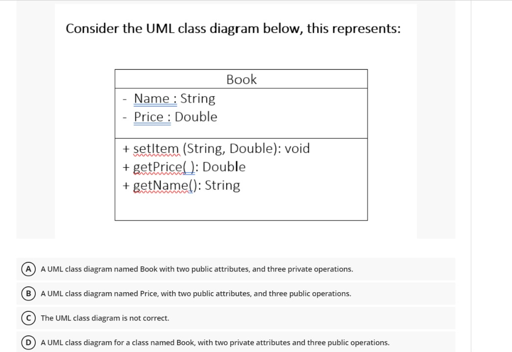 Solved Consider the UML class diagram below, this | Chegg.com