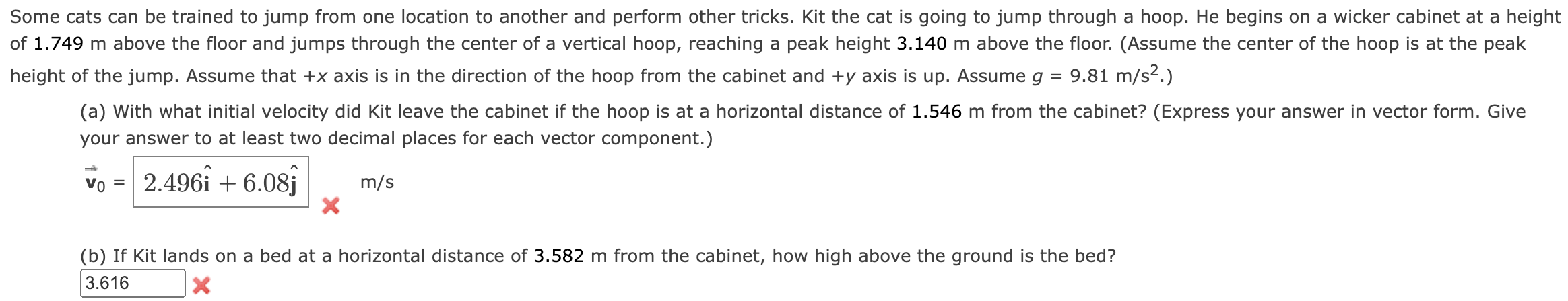 Solved Some cats can be trained to jump from one location to | Chegg.com