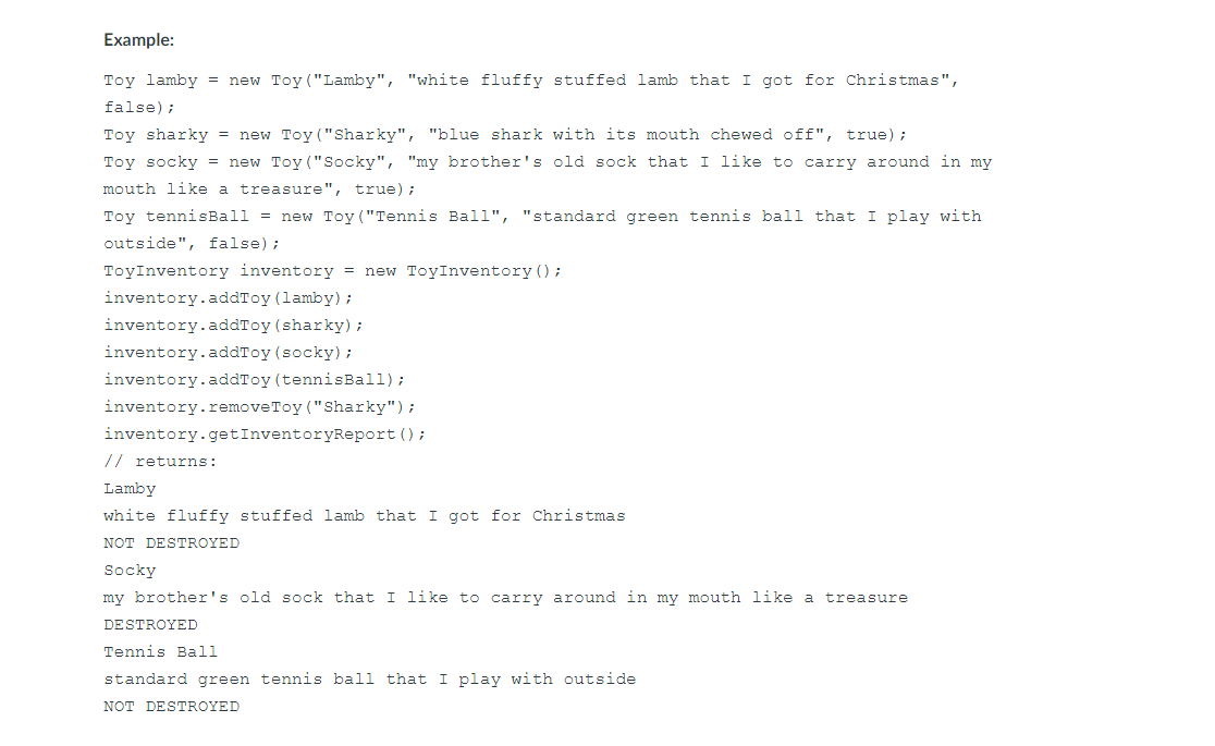 Solved Problem 5: Toy and ToyInventory Robert wants to get | Chegg.com