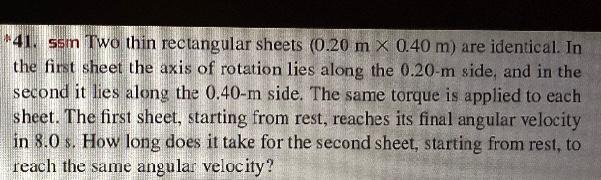 Solved *41. ssm Two thin rectangular sheets (0.20 m X 0.40 | Chegg.com