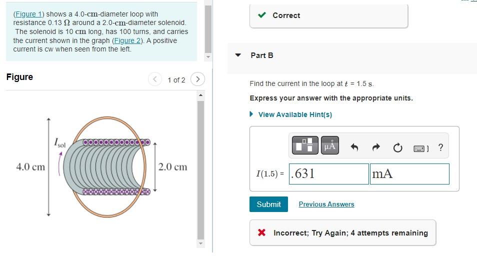 Solved (Figure 1) shows a 4.0-cm-diameter loop with | Chegg.com