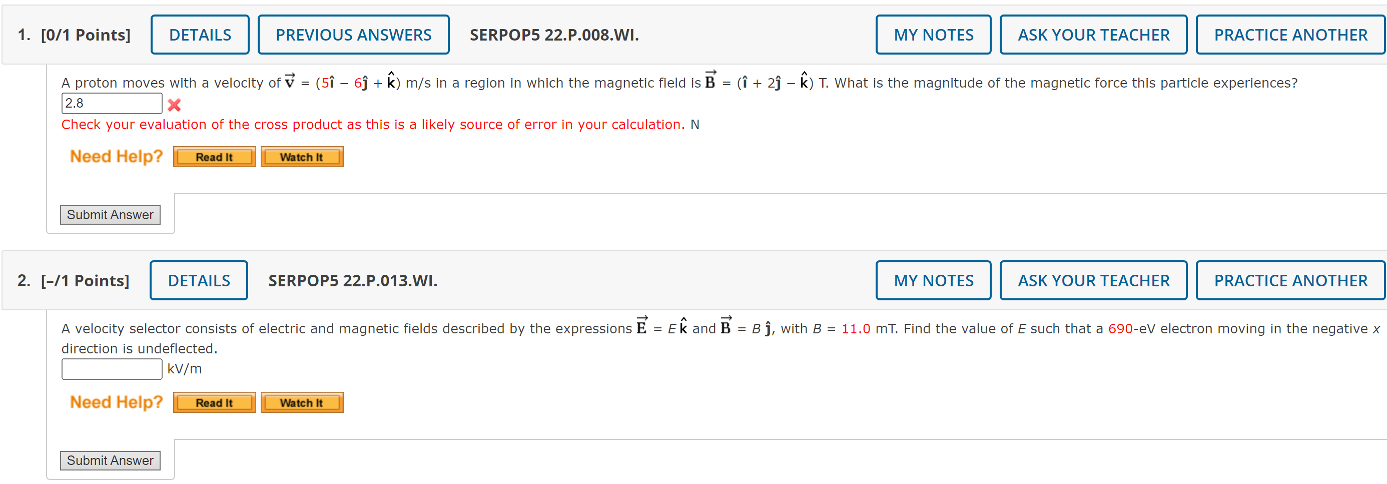 Solved 1. [0/1 Points ] SERPOP5 22.P.008.WI. x Check your | Chegg.com | Chegg.com