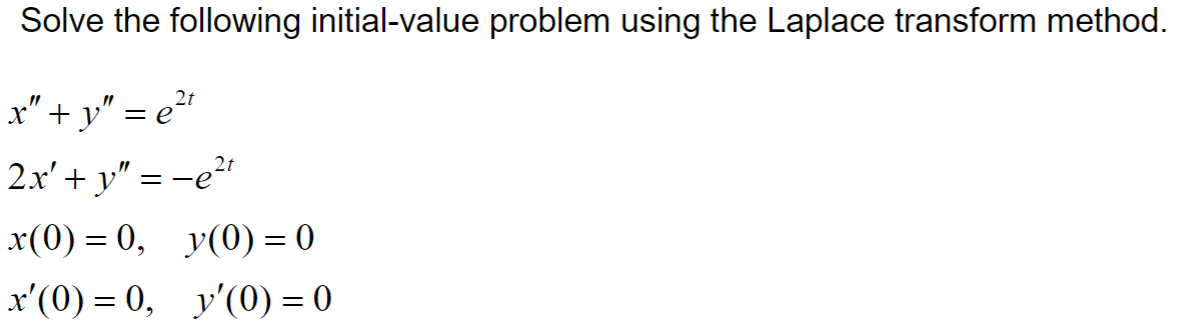 Solve the following initial-value problem using the | Chegg.com