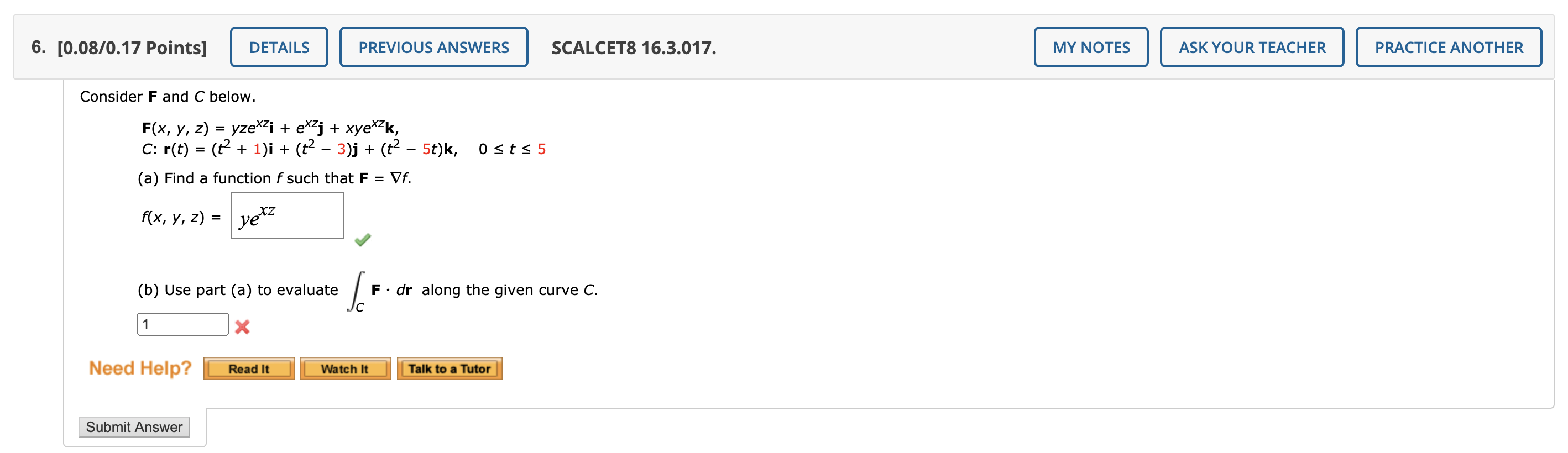 Solved 6. [0.08/0.17 Points] DETAILS PREVIOUS ANSWERS | Chegg.com