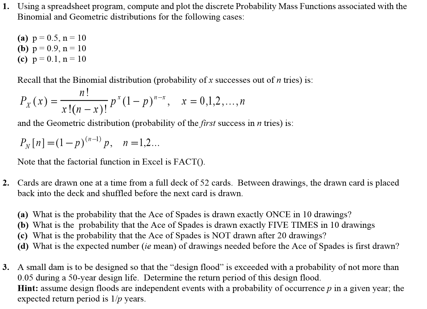 1. Using a spreadsheet program, compute and plot the | Chegg.com