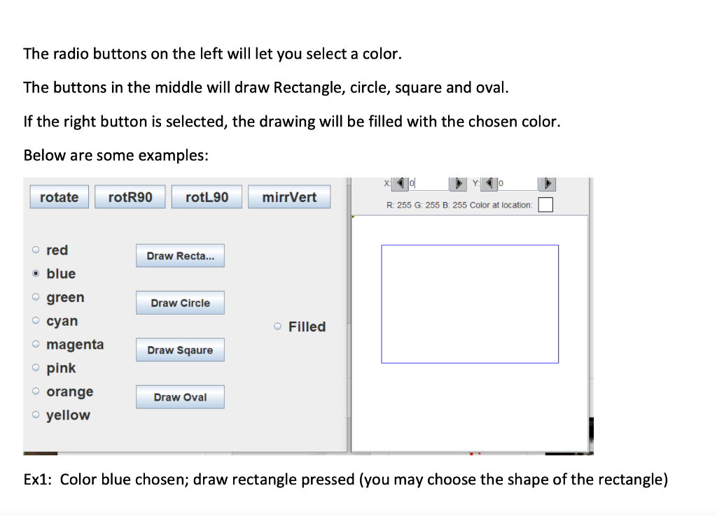 rotate rotR90 rotL90 mirrVert o red Draw Recta... o | Chegg.com