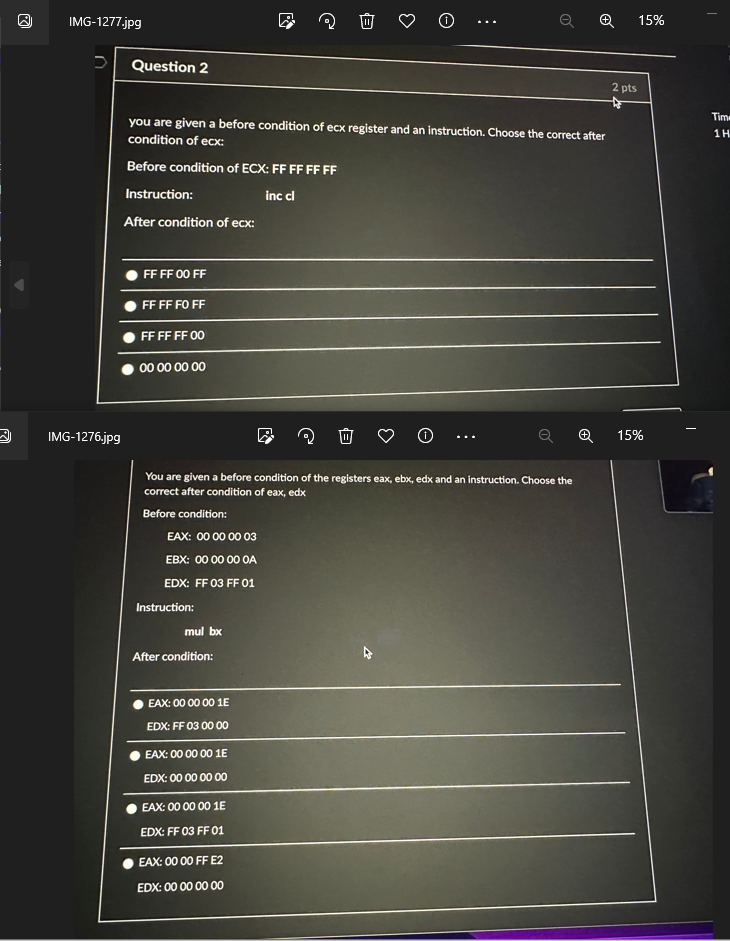 Solved you are given a before condition of ecx register and | Chegg.com