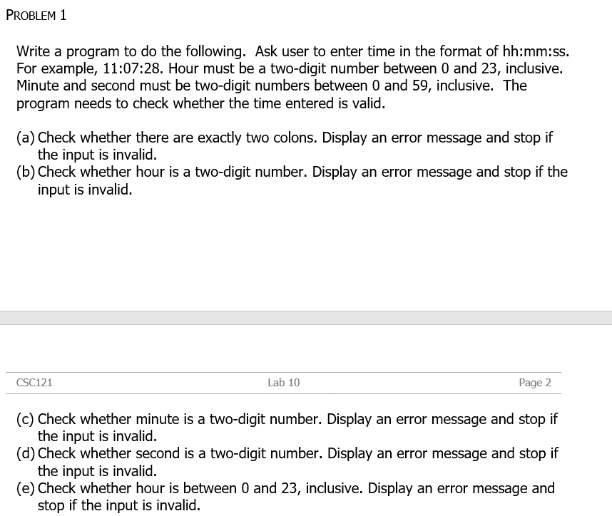 PROBLEM 1 Write a program to do the following. Ask | Chegg.com