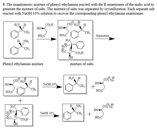 Solved 5. The enantiomeric mixture of phenyl ethylamine | Chegg.com