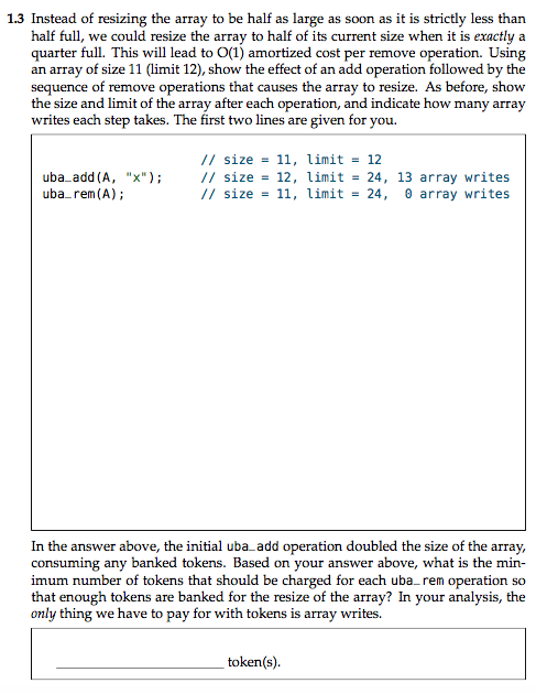 1. Remove Operation For Unbounded Arrays The ubaadd | Chegg.com