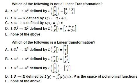 Solved Which of the following is not a Linear | Chegg.com