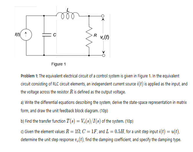 Problem 1: The equivalent electrical circuit of ﻿a | Chegg.com