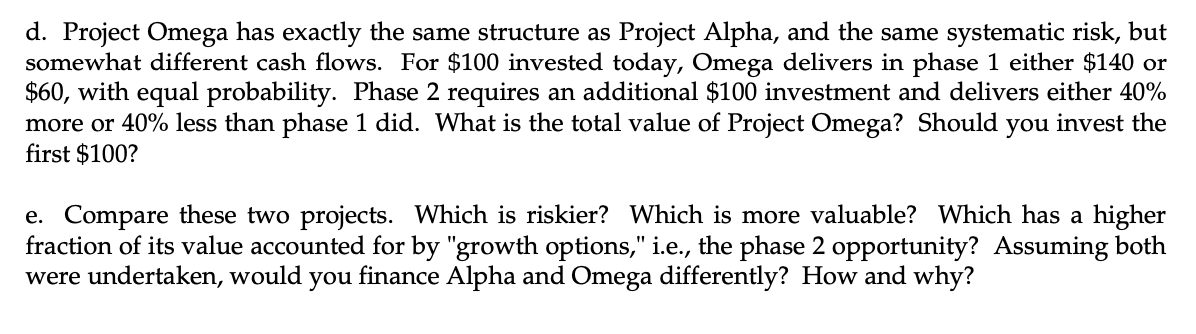 Solved Problem 2. Project Alpha has two phases. You may | Chegg.com