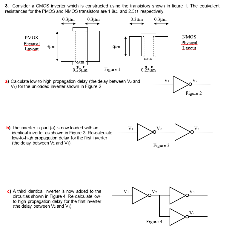 Solved 3. Consider a CMOS inverter which is constructed | Chegg.com