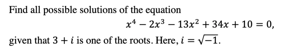 Solved Find all possible solutions of the | Chegg.com