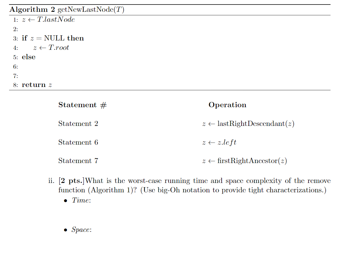 5. (10 pts.] Consider pseudocode for the removeMin | Chegg.com