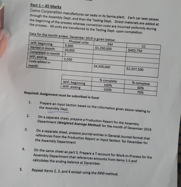 Solved fifo method production report , journal entries and | Chegg.com