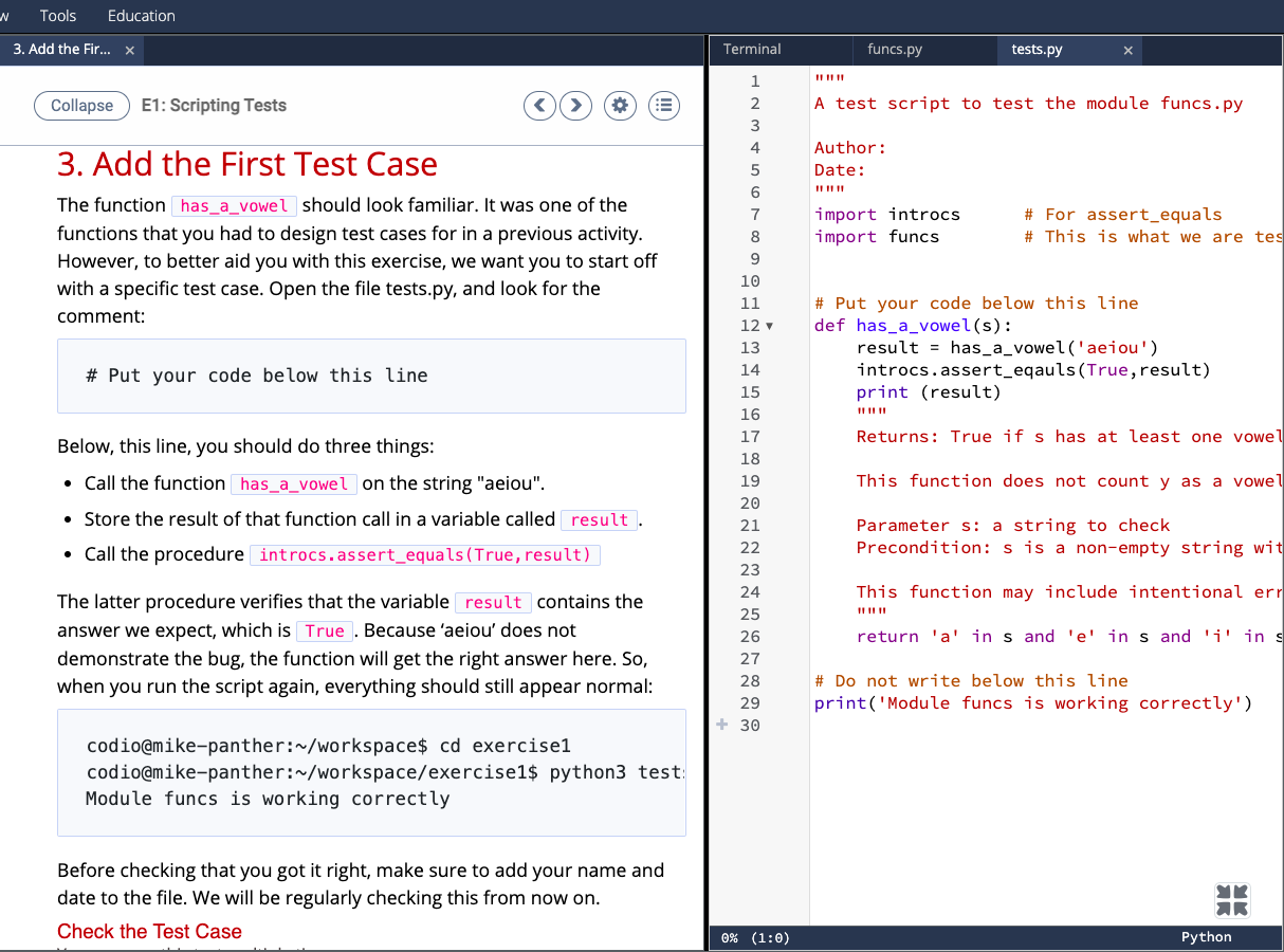 Solved I am having trouble writing this test case. I have | Chegg.com