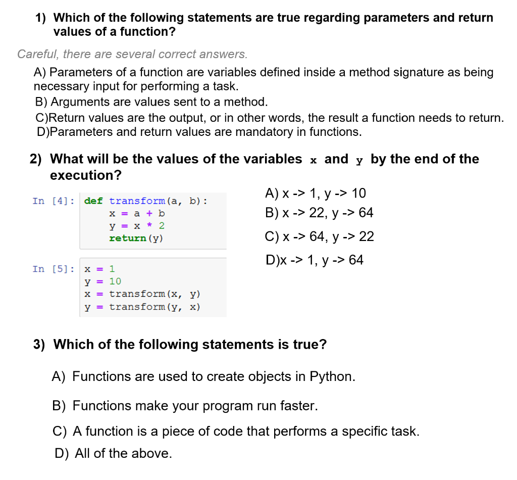 Solved 1 Which Of The Following Statements Are True Chegg