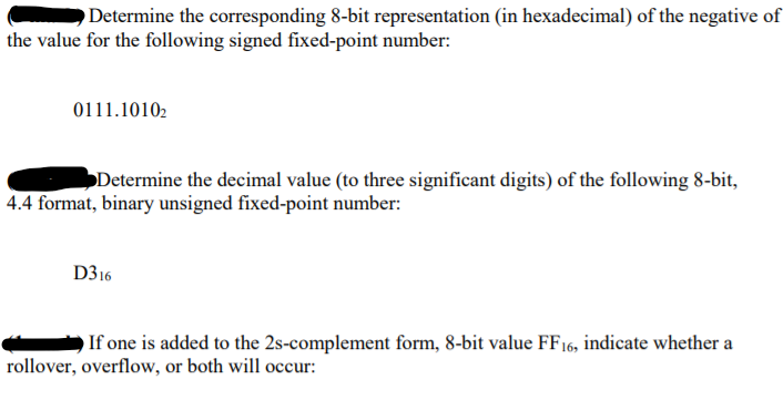 Solved Determine the corresponding 8-bit representation (in | Chegg.com