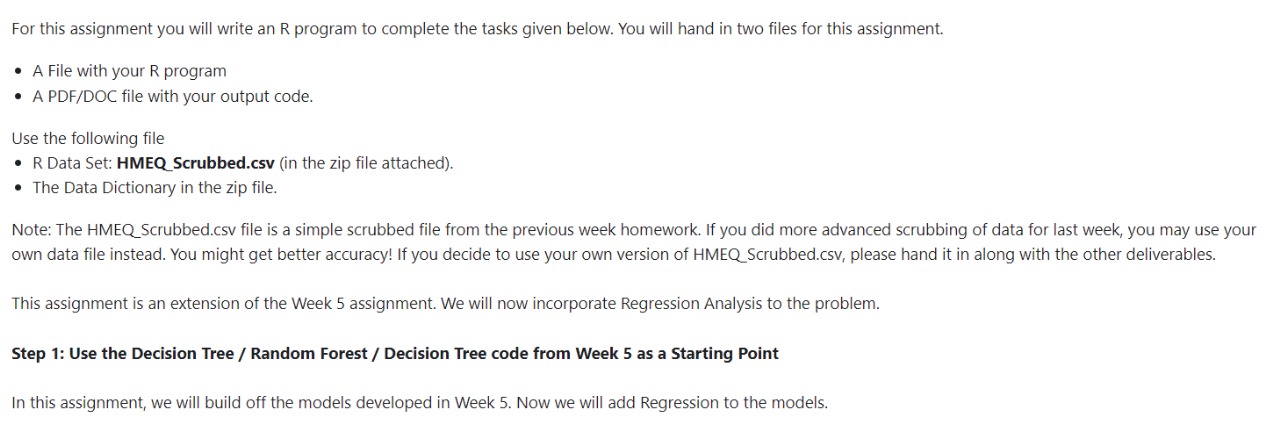 For this assignment you will write an R program to | Chegg.com