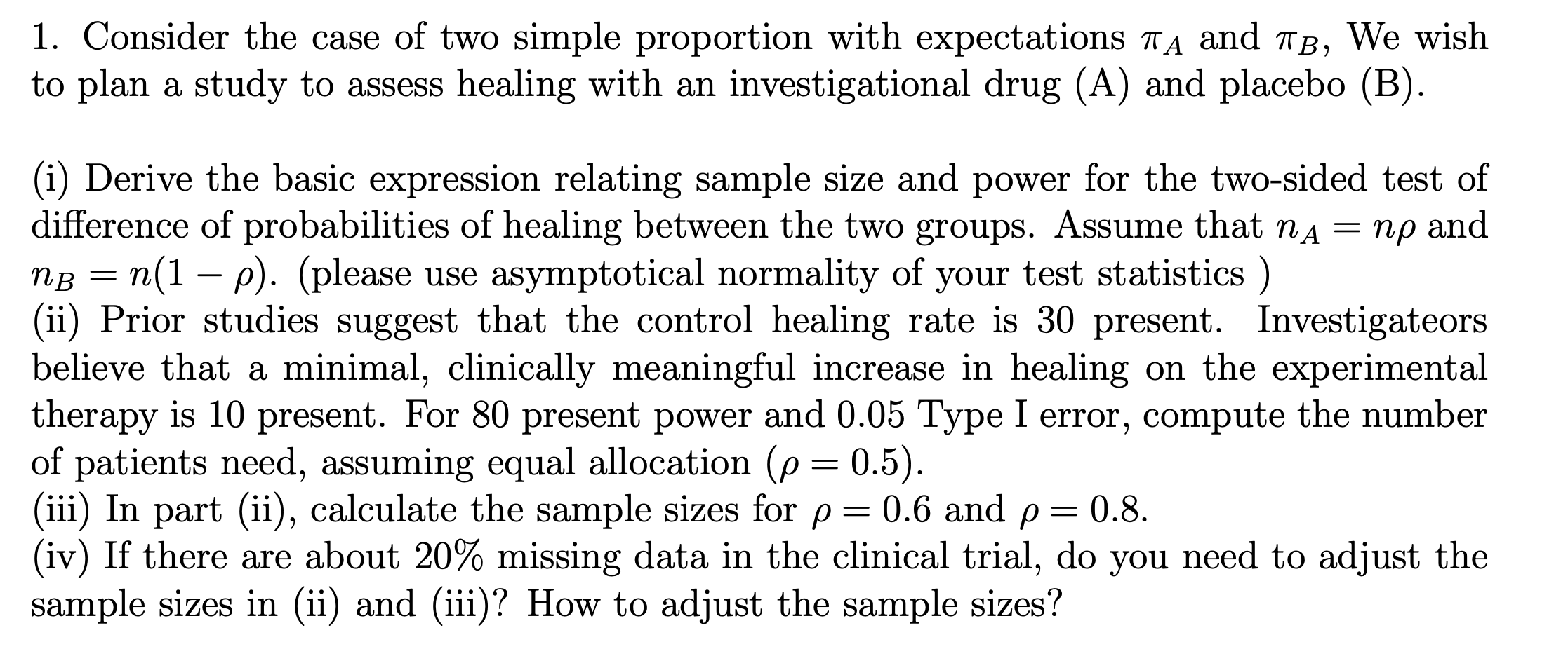 1. Consider the case of two simple proportion with | Chegg.com