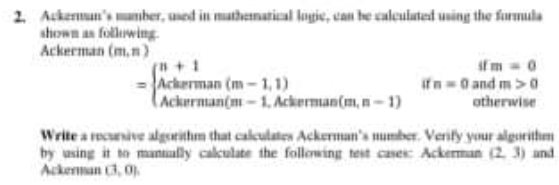 Solved 2. Ackermusier, med in matheutical logie, van be | Chegg.com