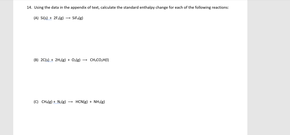 Solved 14. Using the data in the appendix of text, calculate | Chegg.com