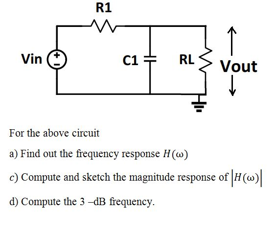 Solved Vin c1+ RL > Vout For the above circuit a) Find out | Chegg.com