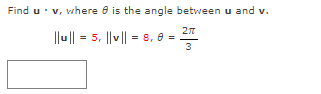 Solved Find u " vx where θ is the angle between u and v. | Chegg.com