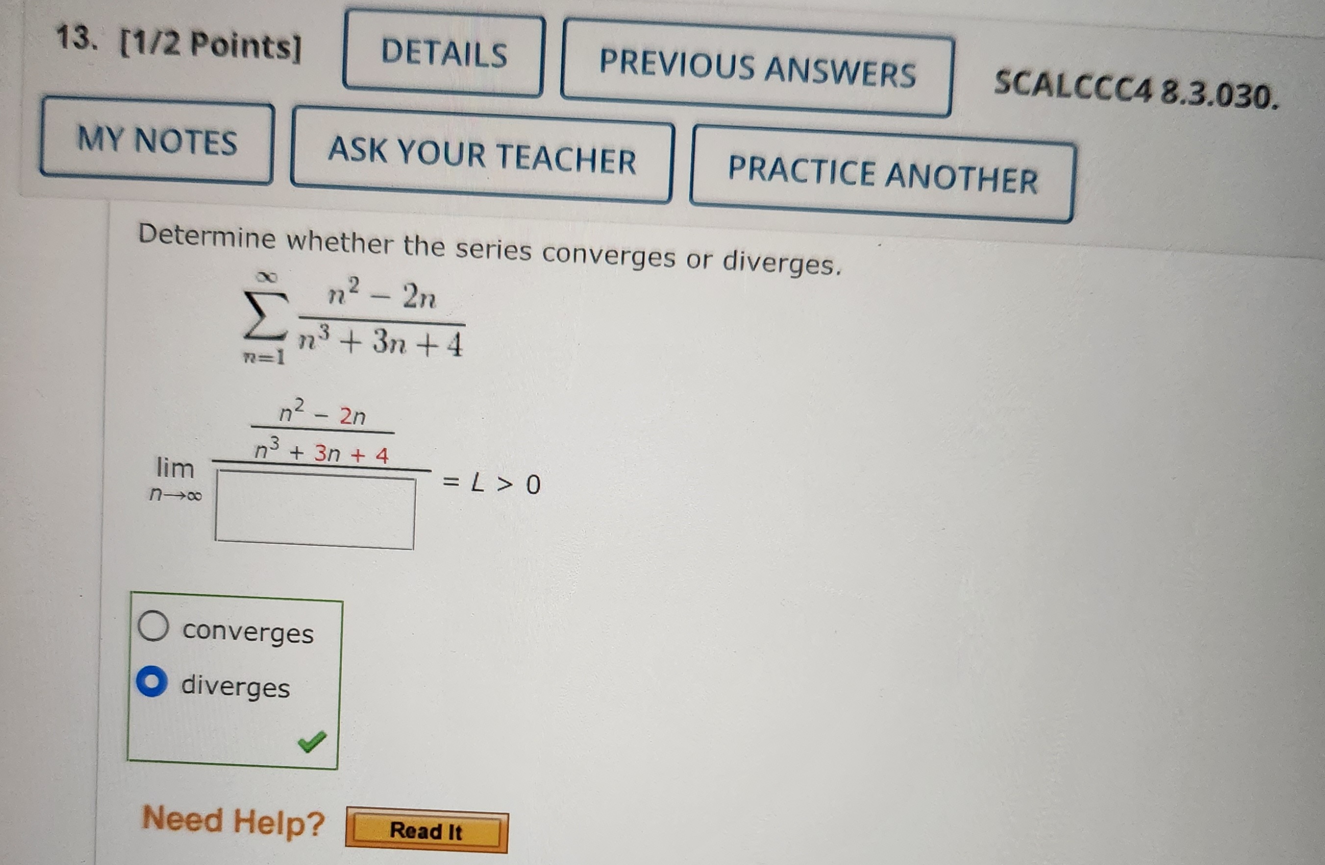 Solved Determine whether the series converges or diverges. | Chegg.com