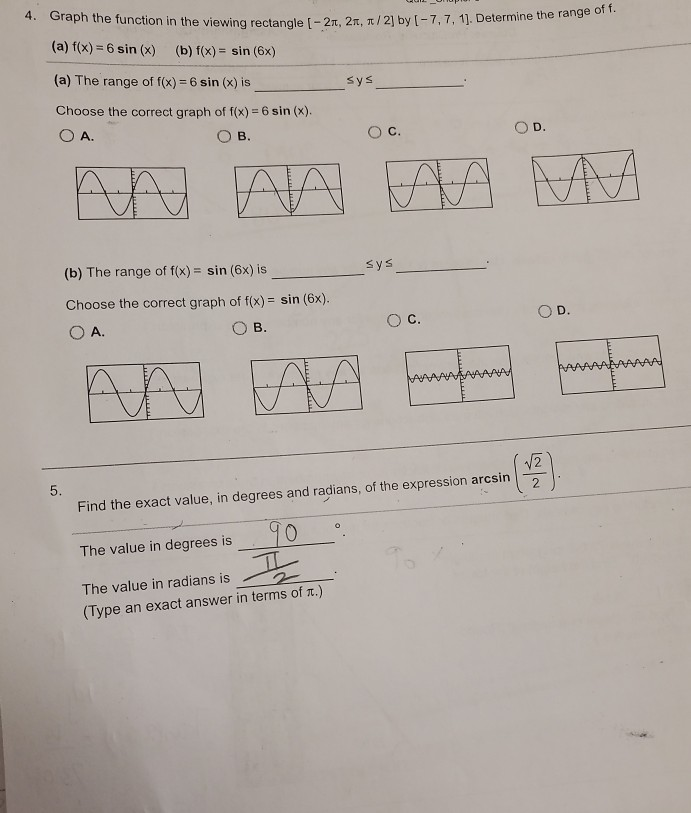 Solved 4. Graph the function in the viewing rectangle - 271, | Chegg.com