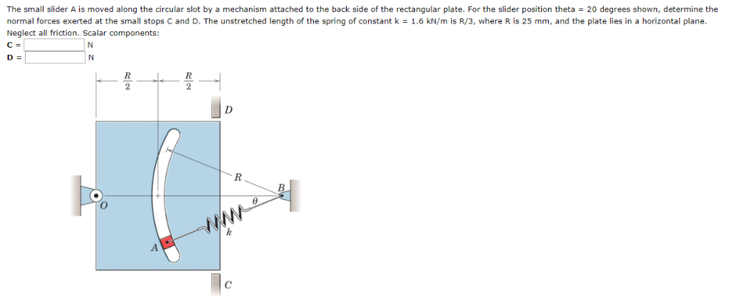 Solved The small slider A is moved along the circular slot | Chegg.com