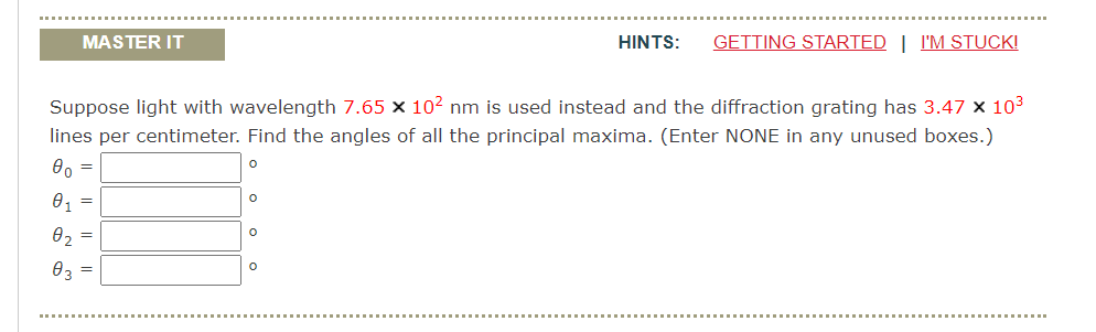 Solved Example 27 6 The Orders Of A Diffraction Grating