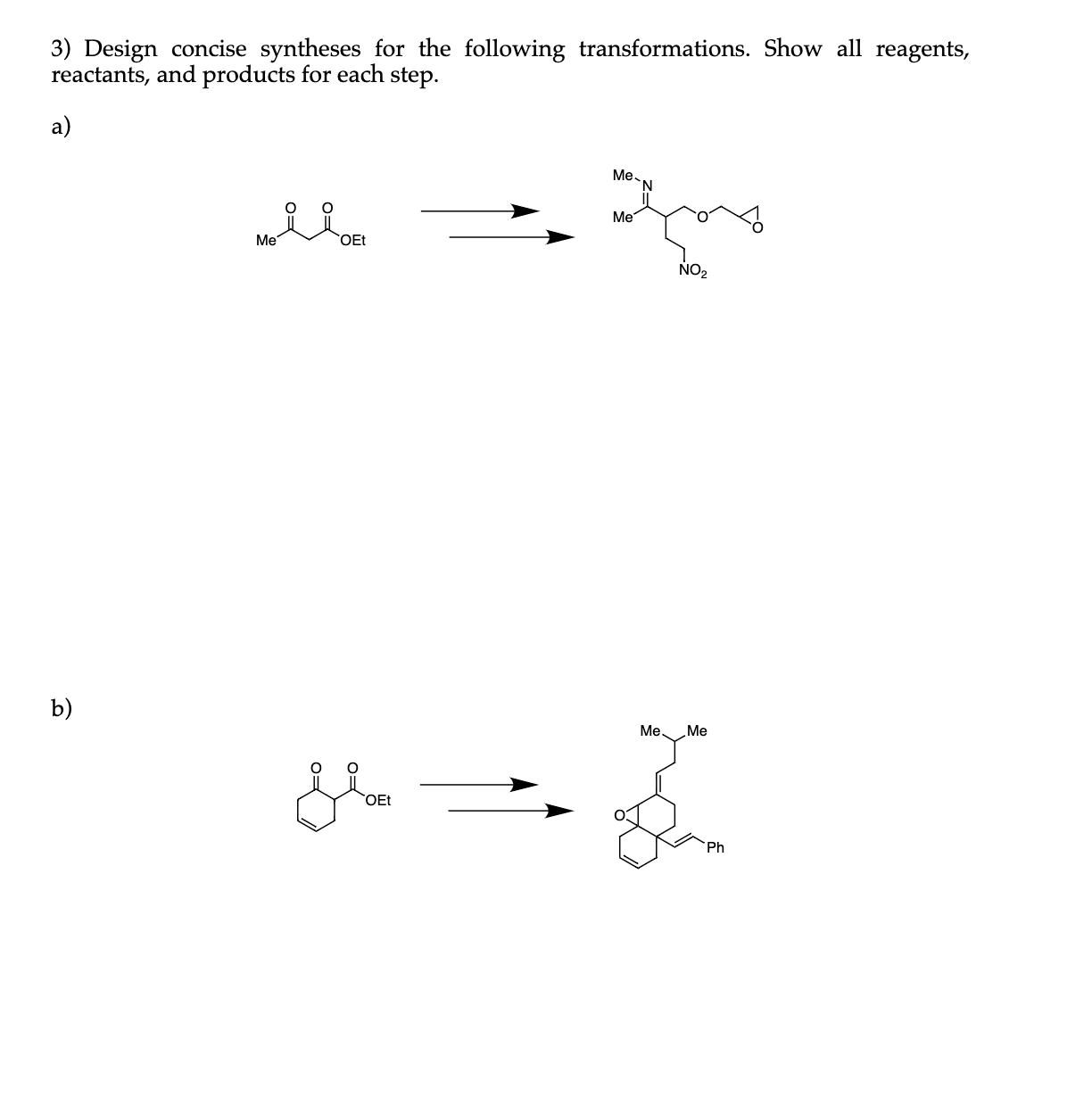 Solved 3) Design concise syntheses for the following | Chegg.com