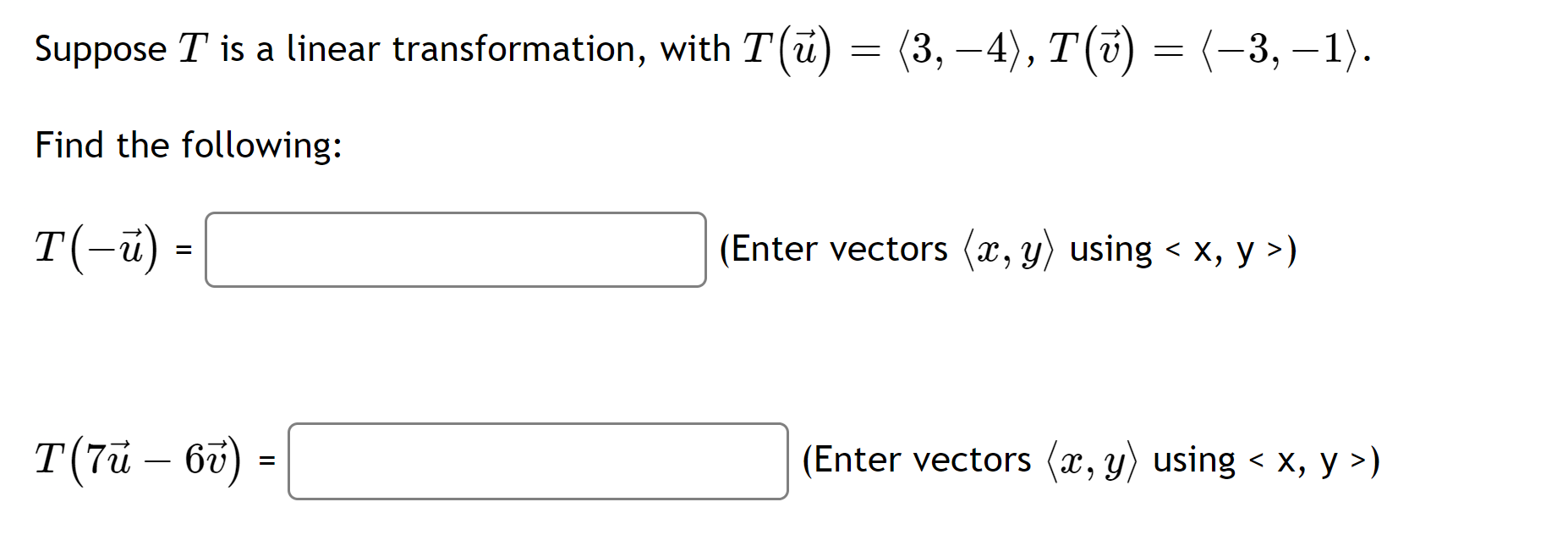 Solved Suppose T is a linear transformation, with | Chegg.com