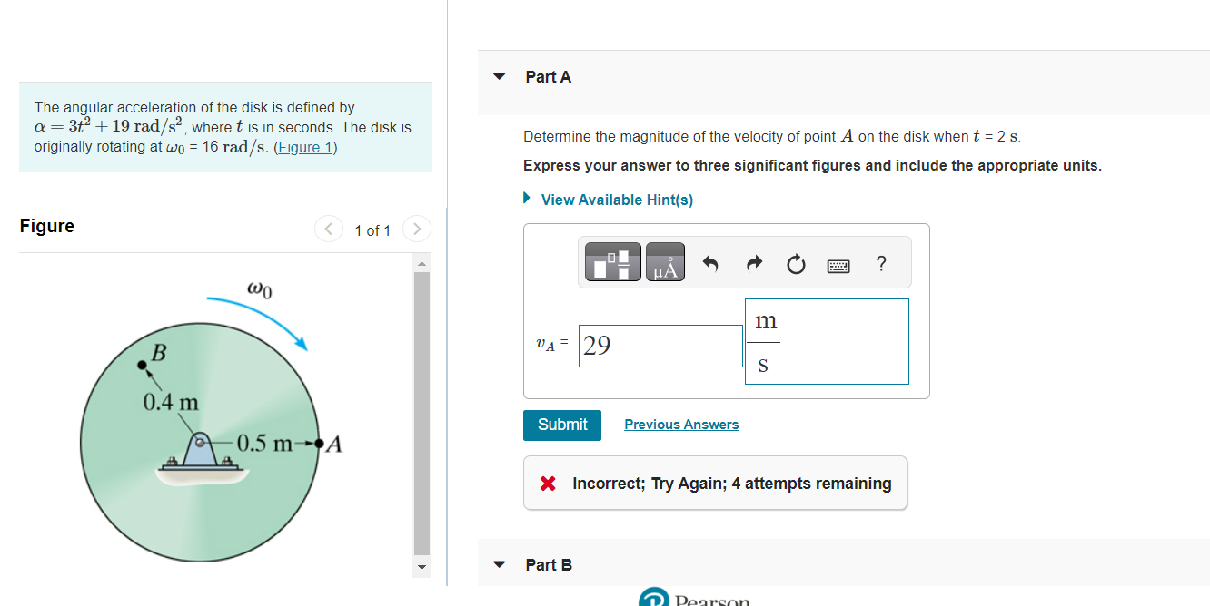 Solved X Incorrect; Try Again; 4 attempts remaining The | Chegg.com