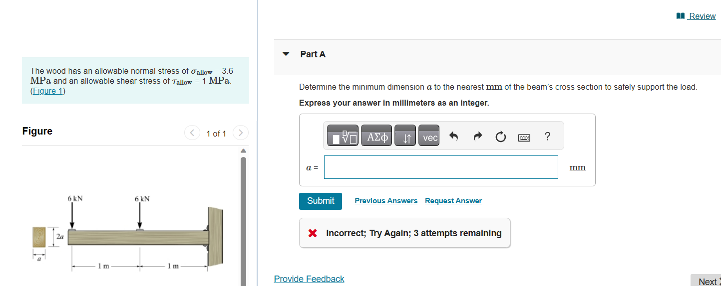 Solved The wood has an allowable normal stress of σallow | Chegg.com