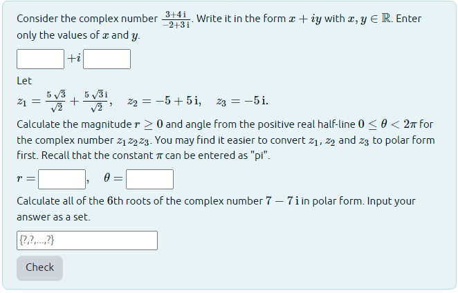 Solved Consider the complex number −2+3i3+4i. Write it in | Chegg.com
