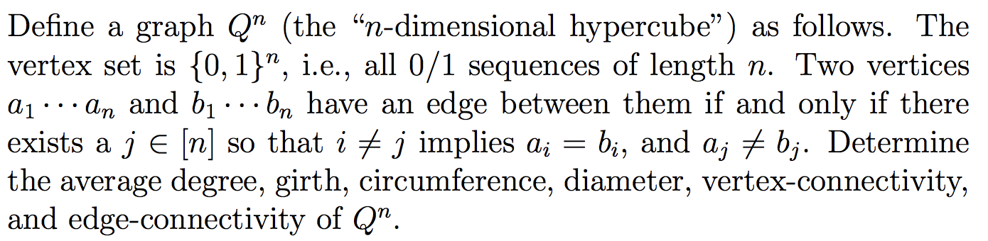 Solved Define a graph Q" (the "n-dimensional hypercube”) as | Chegg.com