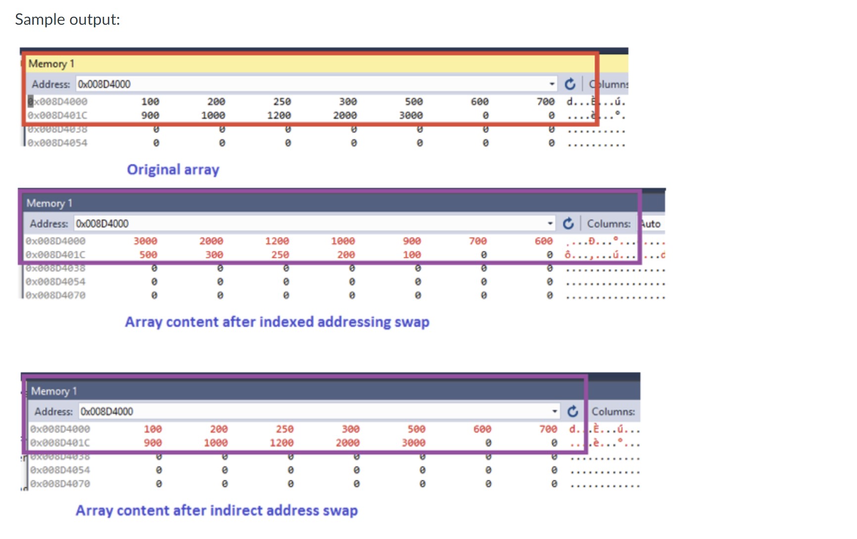Solved Use LOOPs with indexed and indirect addressing to | Chegg.com