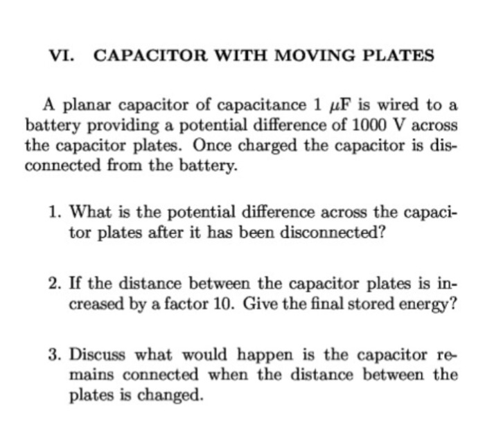Solved A planar capacitor of capacitance 1 mu F is wired to | Chegg.com