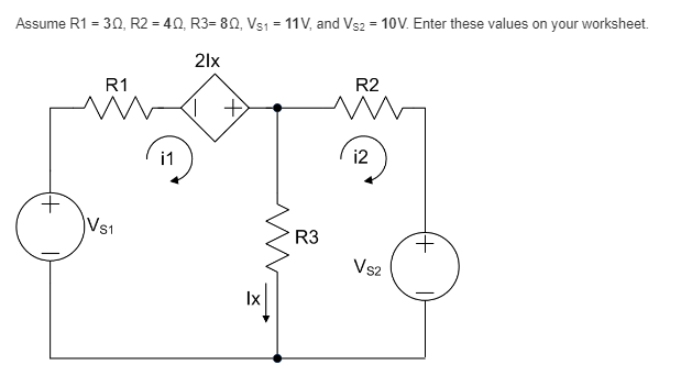 Solved Assume R1=3Ω,R2=4Ω,R3=8Ω,VS1=11 V, and VS2=10 V. | Chegg.com