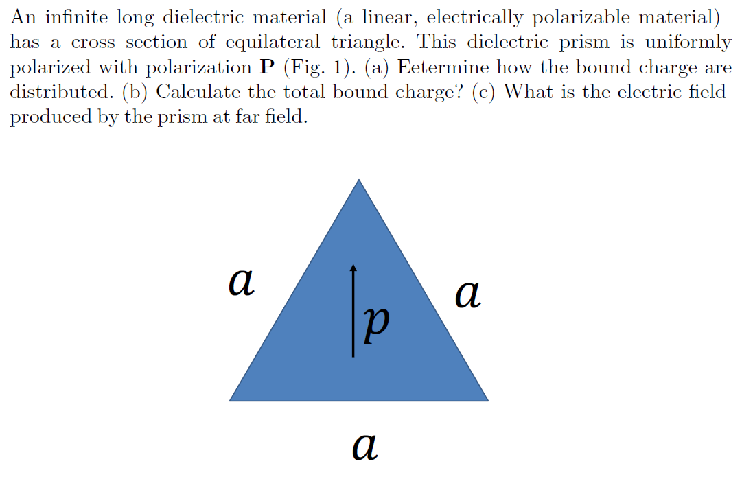 Solved An infinite long dielectric material (a linear, | Chegg.com
