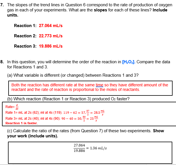Reaction 1 (10 mL undiluted 1.0% IKI and 5 mL | Chegg.com
