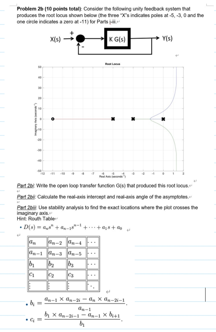 Solved Problem 2b (10 points total): Consider the following | Chegg.com