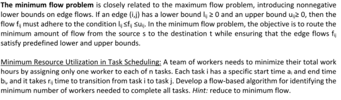 Solved The minimum flow problem is closely related to the | Chegg.com