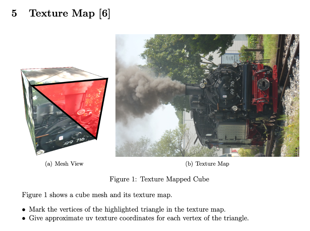 5 Texture Map [6] 716 (a) Mesh View (b) Texture Map | Chegg.com